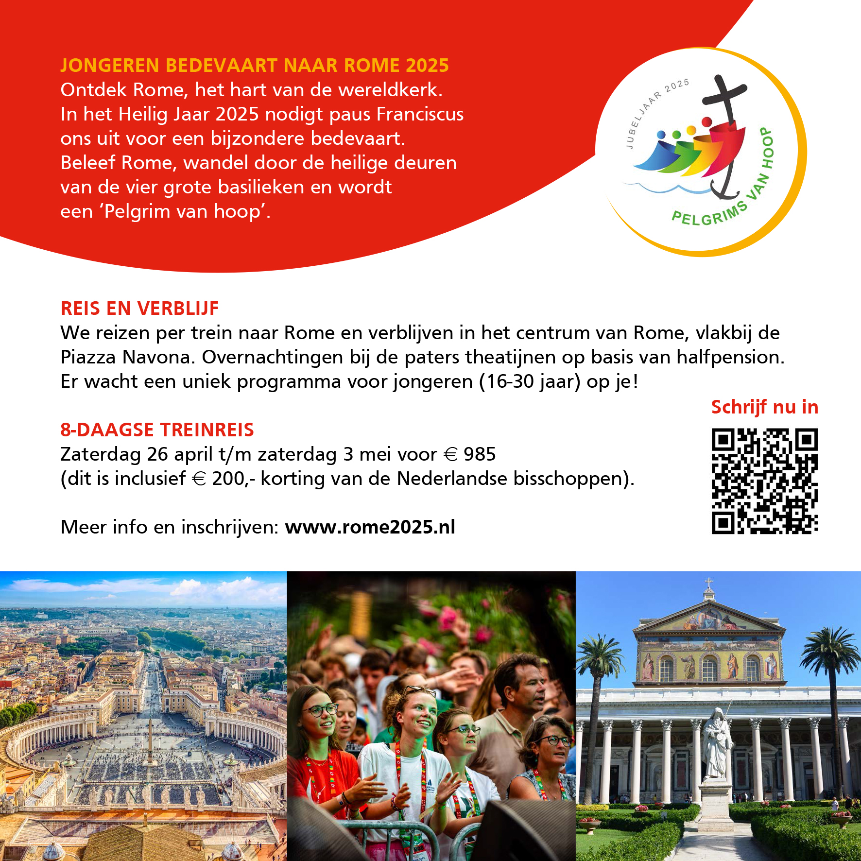 Huis voor de Pelgrim - flyer Rome 2025 jeugd-2 - Aartsbisdom